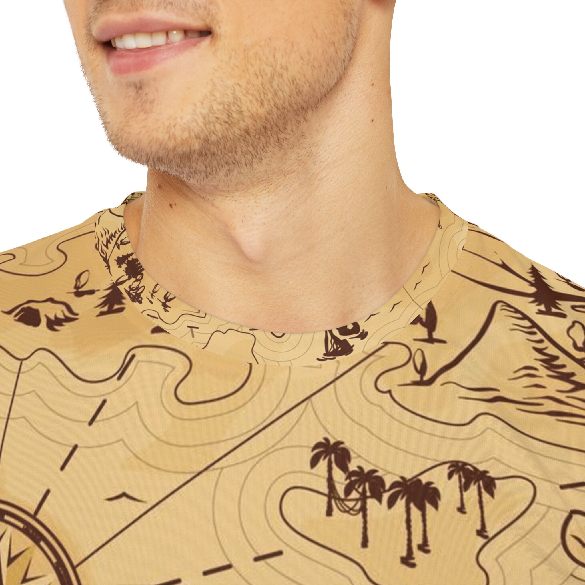 Treasure Map Print Graphic T Shirt - Pirate Ship Adventure Unisex ...