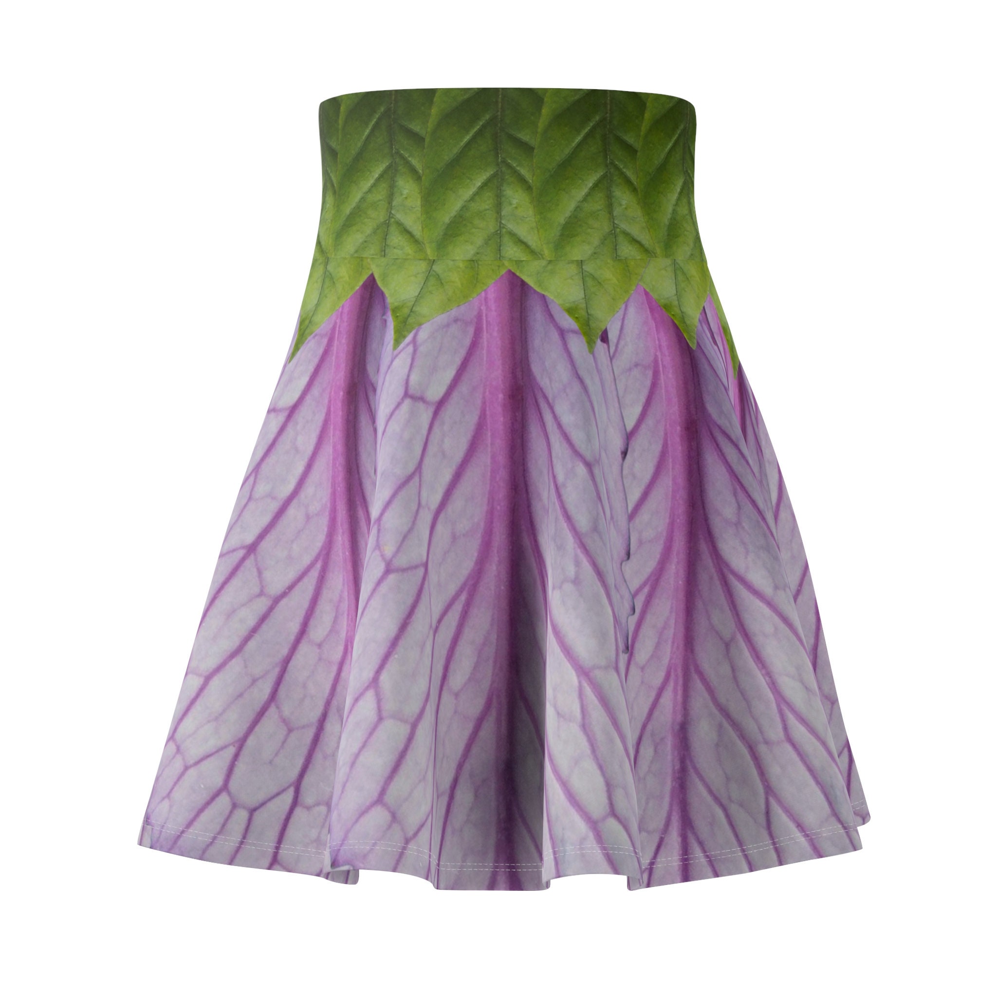Women's Purple Flower Skater Skirt Fairy Elf Gnome Costume Apparel ...