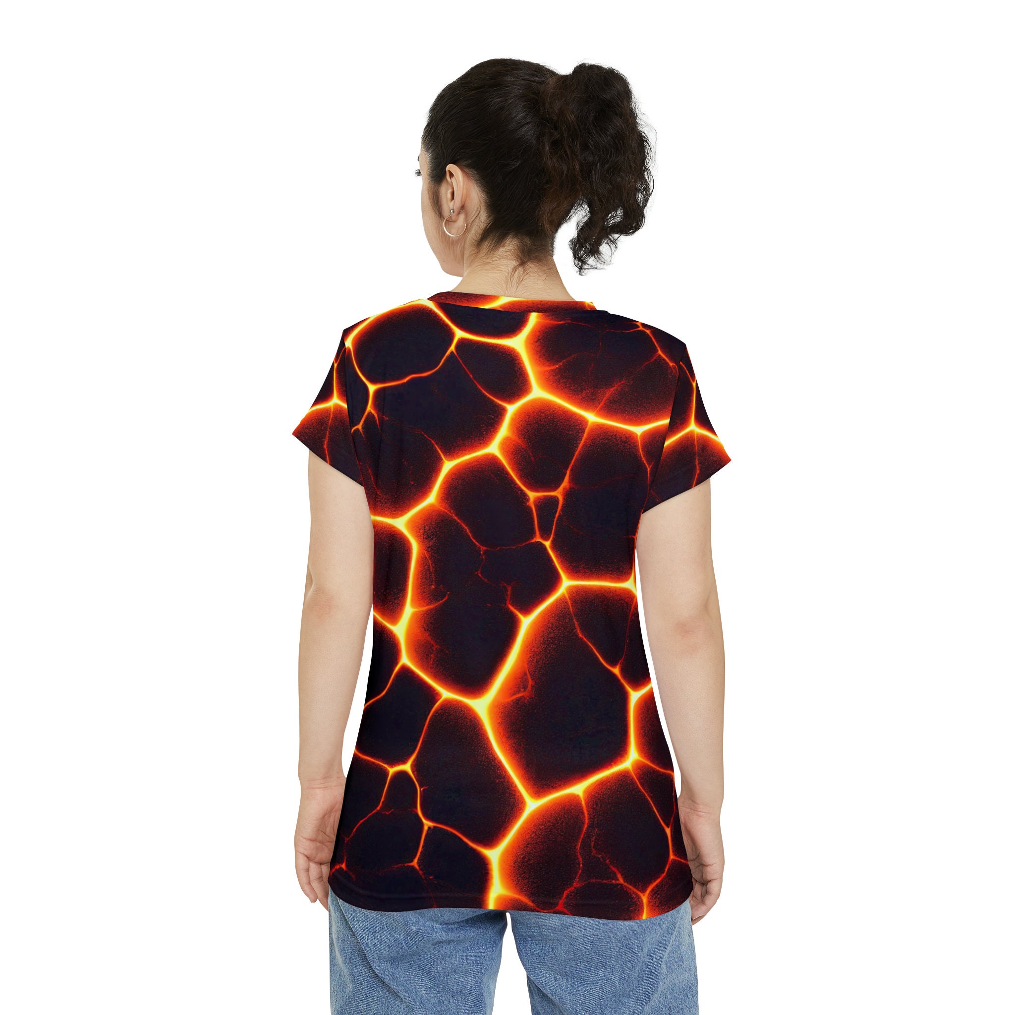 Lava Rock Pattern T-shirt Earth Fire Element Shirt Cracked Molten Magma ...