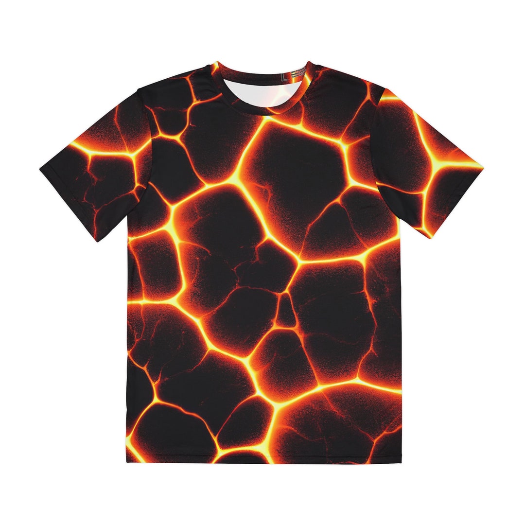 Lava Rock Pattern T-shirt Earth Fire Element Shirt Cracked Molten Magma ...