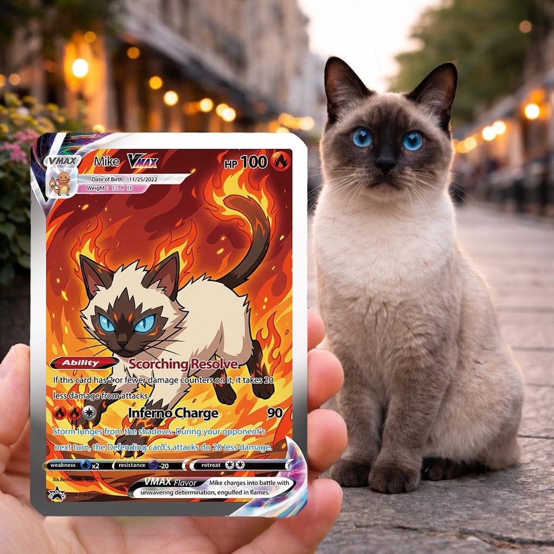 Pet Memorial,custom Pet Pokemon Card,custom Anniversary Pokemon Card ...