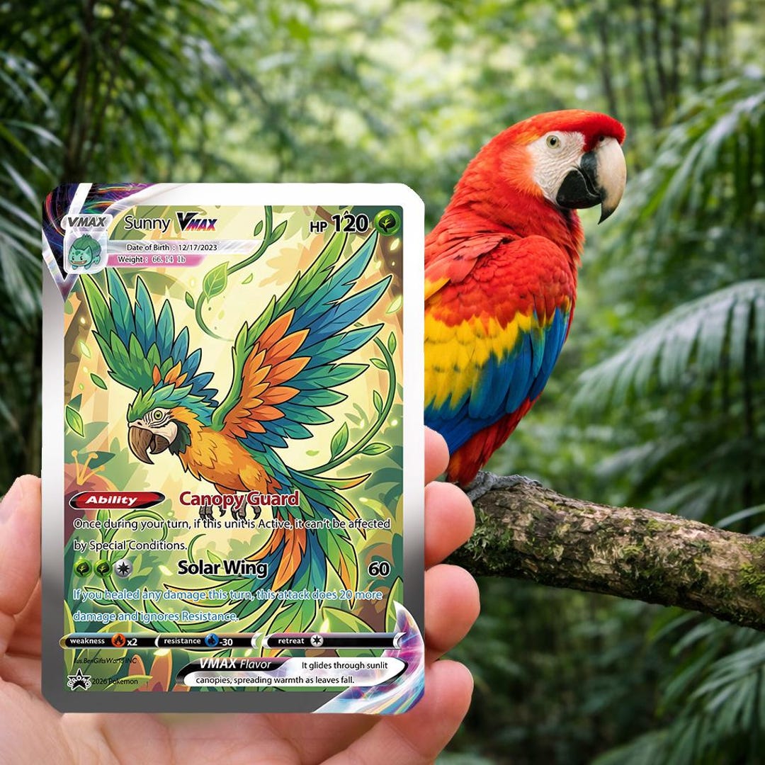 Custom Anniversary Pokemon Card,personalized Pet Portrait,pet Memorial ...