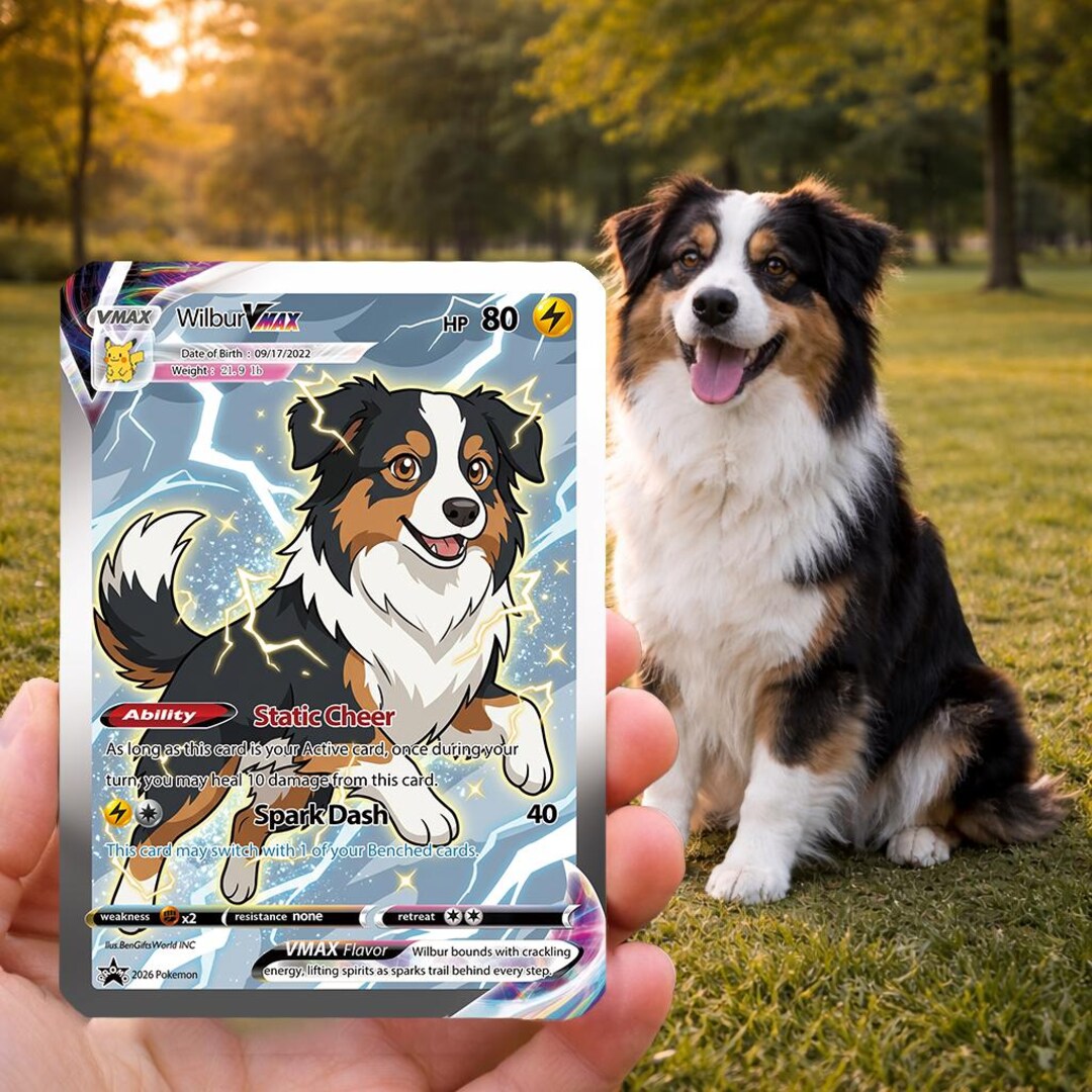 Pet Memorial,custom Pet Pokemon Card,gift for Her,custom Anniversary ...