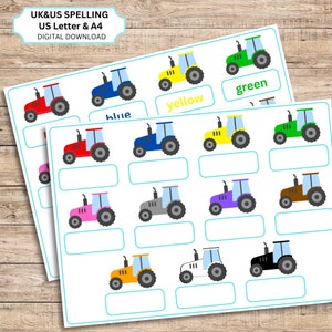 Colour Tractors, Colour Worksheets, Colour Matching, Toddler Printables ...