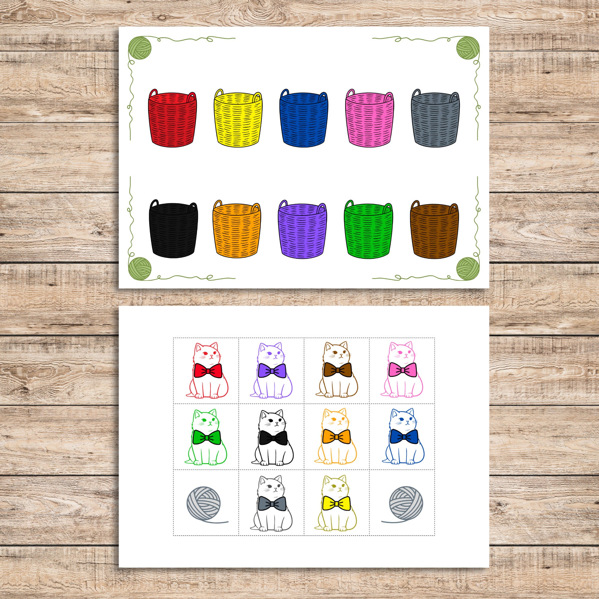 Colour Cats Matching Game, Colour Matching Worksheet, Colour Matching ...