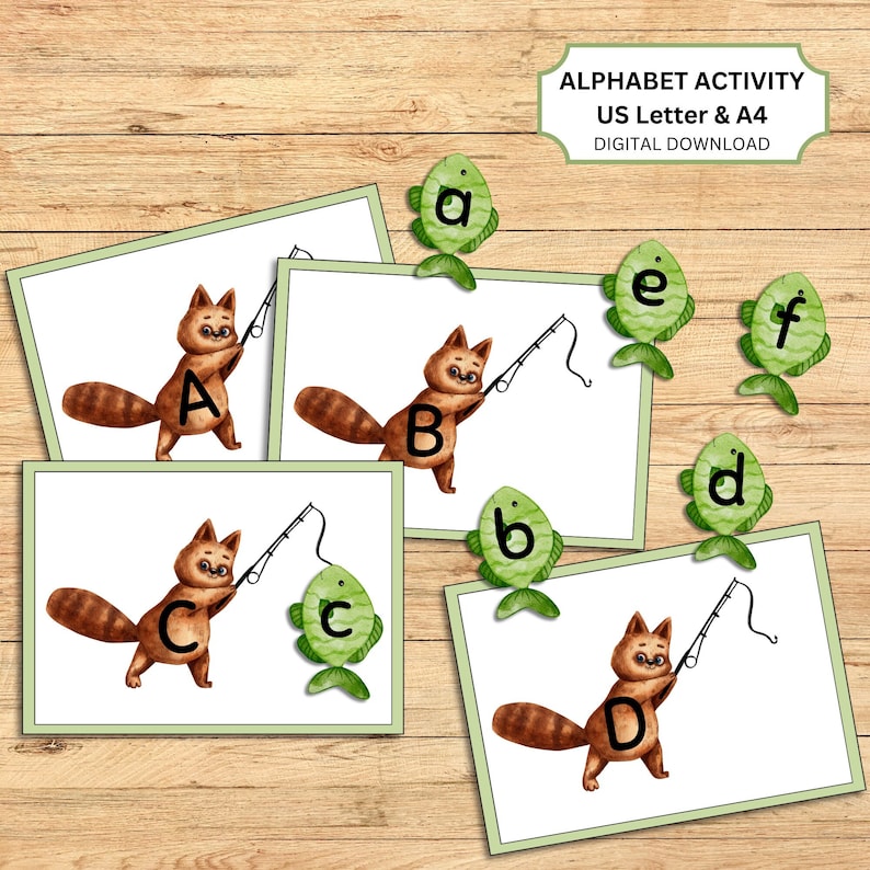 Fishing Alphabet, Alphabet Activity, Alphabet Matching, Uppercase ...