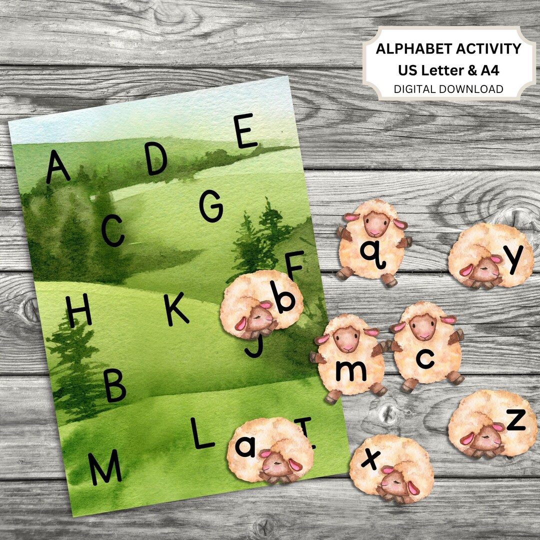 Sheep Alphabet Matching, Alphabet Matching Game, Uppercase and ...
