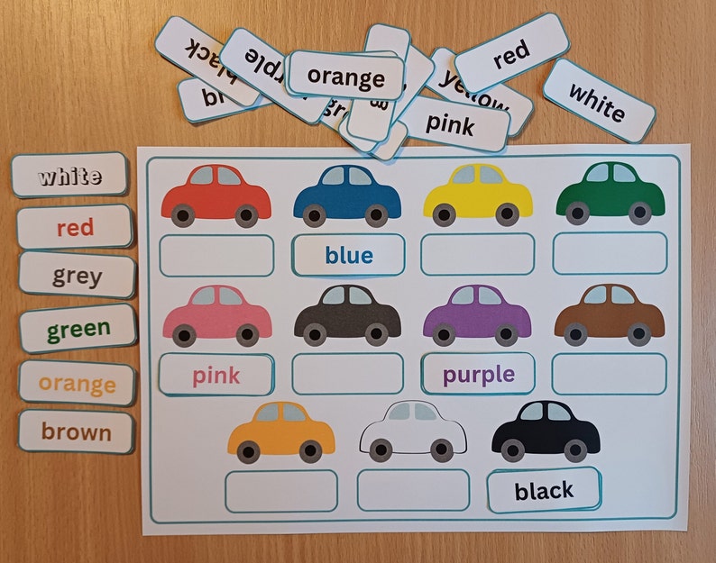 Colour Matching Activity, Colour Cars, Toddler Printables, Colour ...