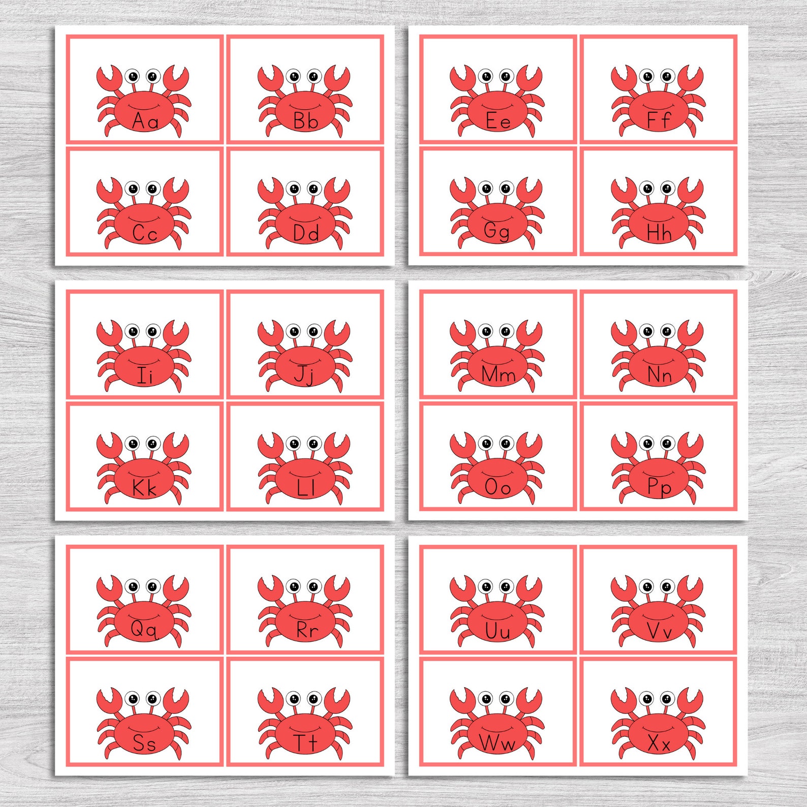 Crab Alphabet Matching Game: Uppercase & Lowercase Letters (digital ...