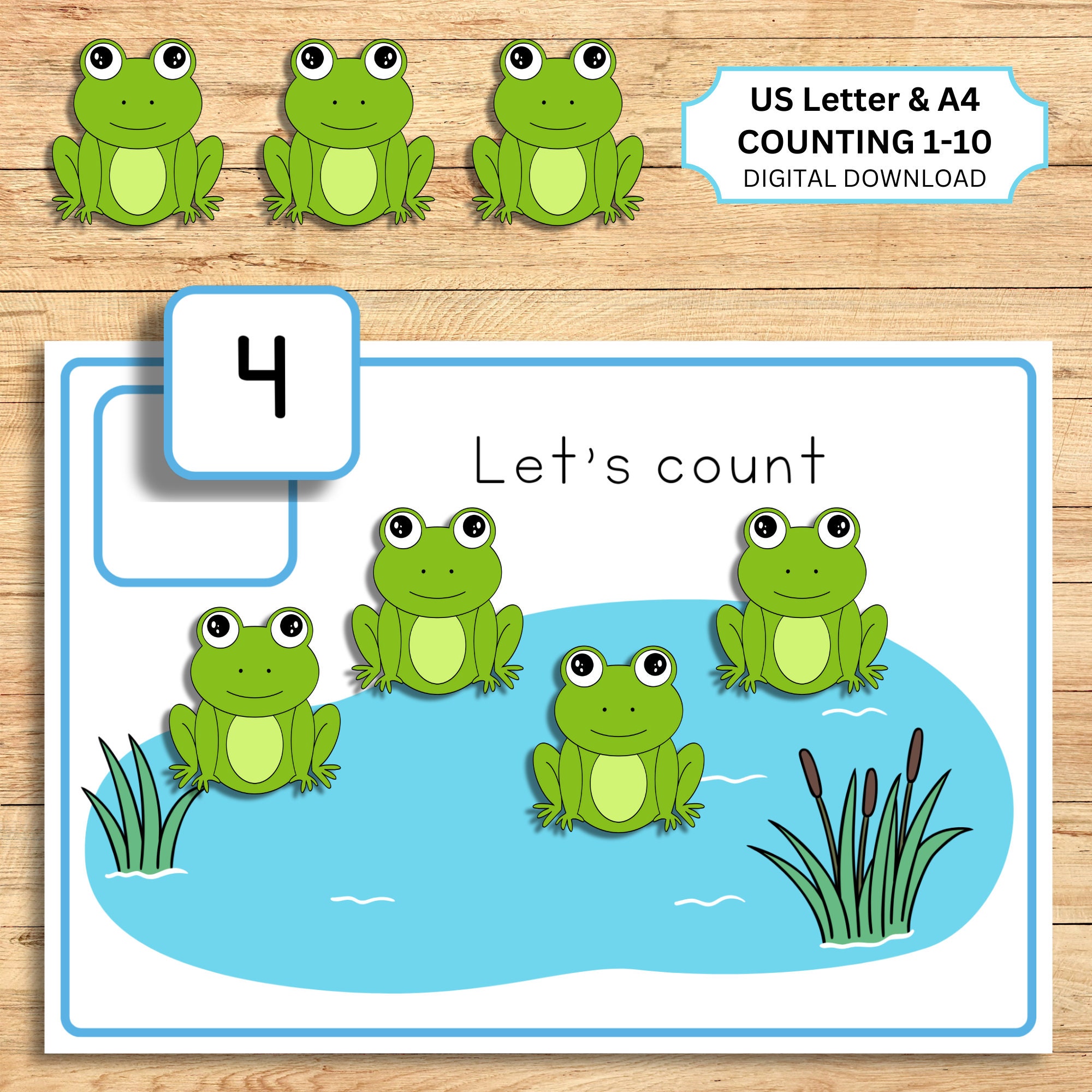 Frog Counting Activity, Counting Centre, Math Centre, Counting 1-10 ...