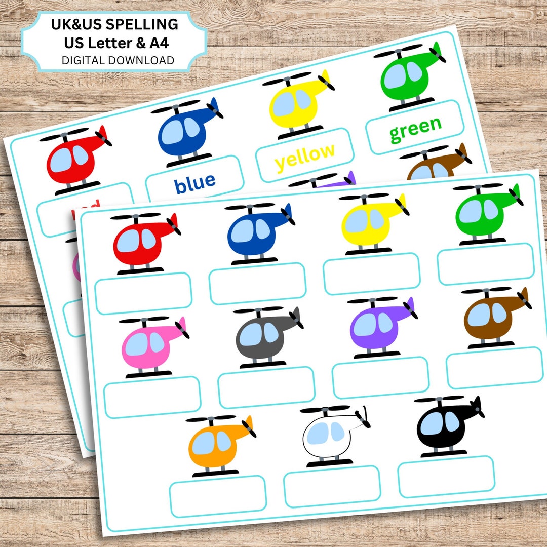 Colour Helicopters, Colour Worksheets, Colour Activity, Colour Matching ...