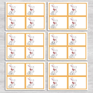 Rabbit&carrot Alphabet Match, Alphabet Matching Cards, Alphabet Game ...