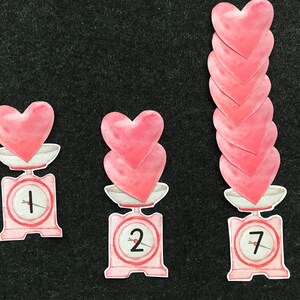 Valentine's Day Counting 1-10, Counting 1-10, Math Printables, Scales ...