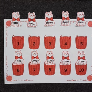 Number Cats Matching Game, Number Matching, Number Worksheets, Number ...