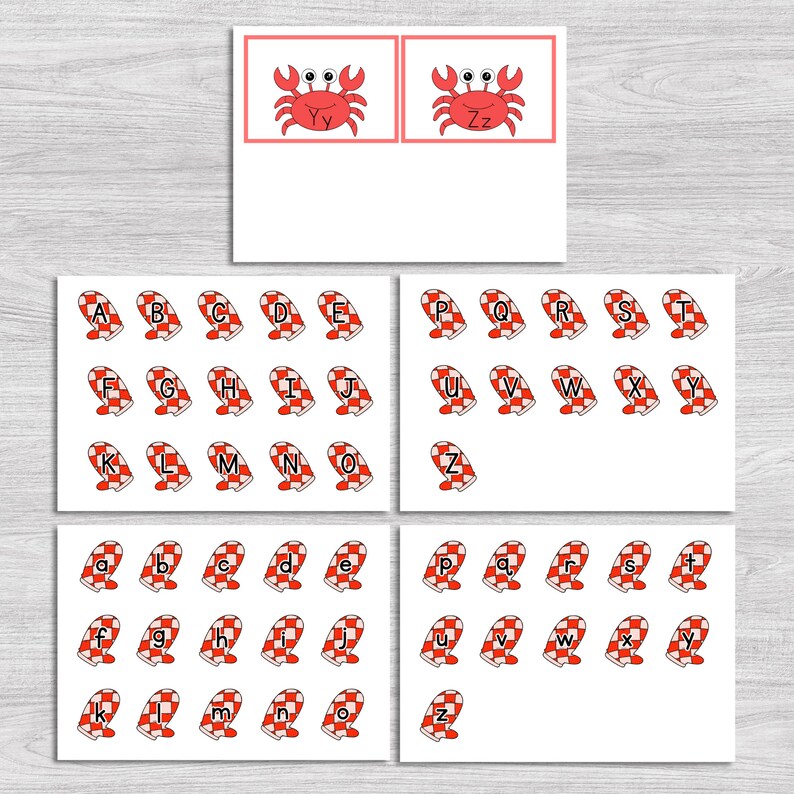 Crab Alphabet Matching Game: Uppercase & Lowercase Letters (digital ...