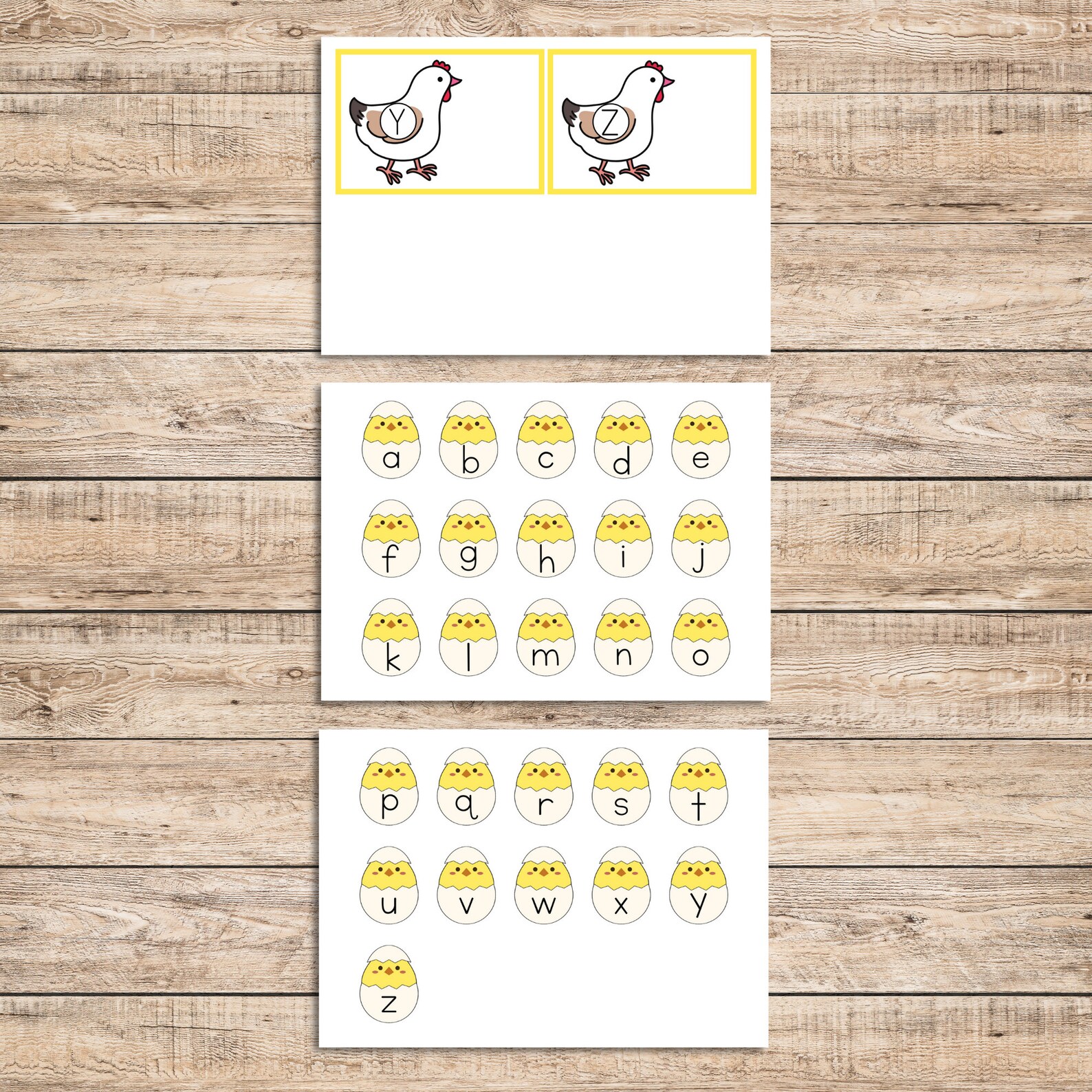 Spring Alphabet Matching, Chick Alphabet Matching, Alphabet Game ...