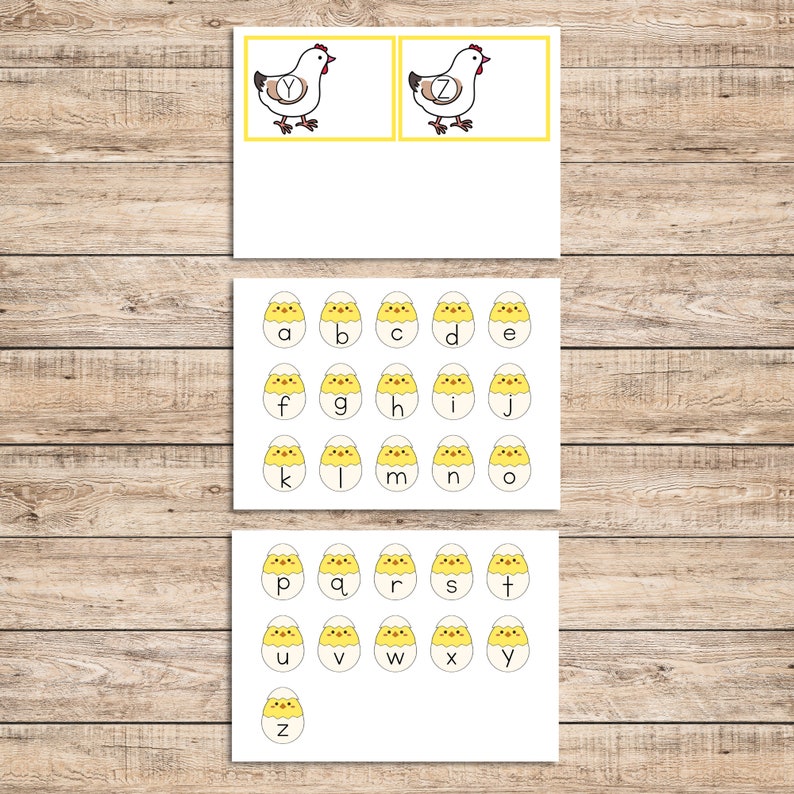 Spring Alphabet Matching, Chick Alphabet Matching, Alphabet Game ...