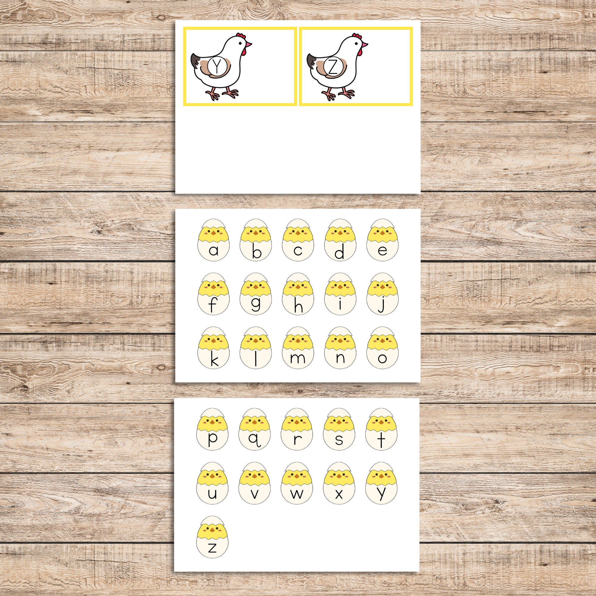 Spring Alphabet Matching, Chick Alphabet Matching, Alphabet Game ...