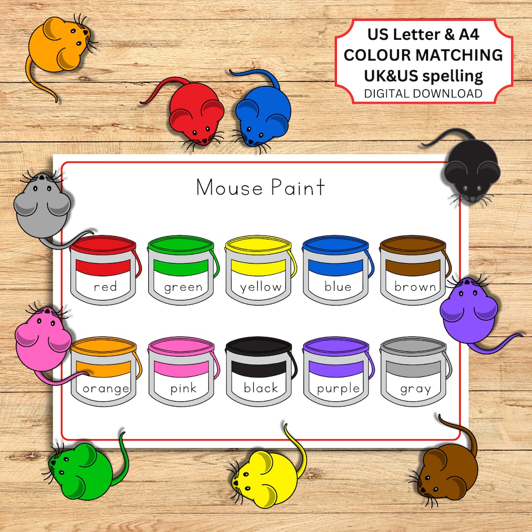 Mouse Paint Activity, Mouse Colour Matching Activity, Colour Sorting ...