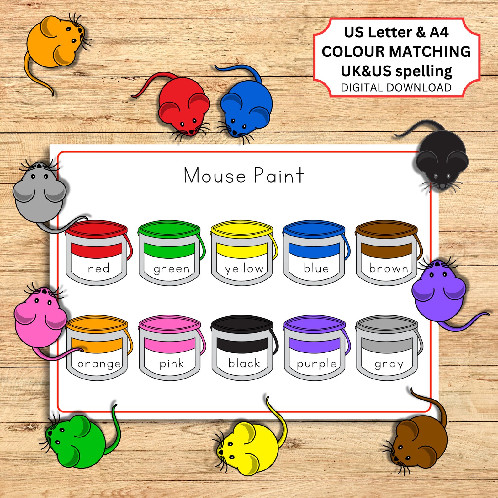 Mouse Paint Activity, Mouse Colour Matching Activity, Colour Sorting ...