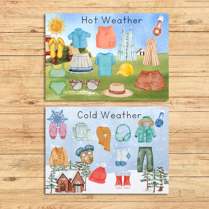 Clothes Sorting Activity, Cold&hot Weather Activity, Clothing ...