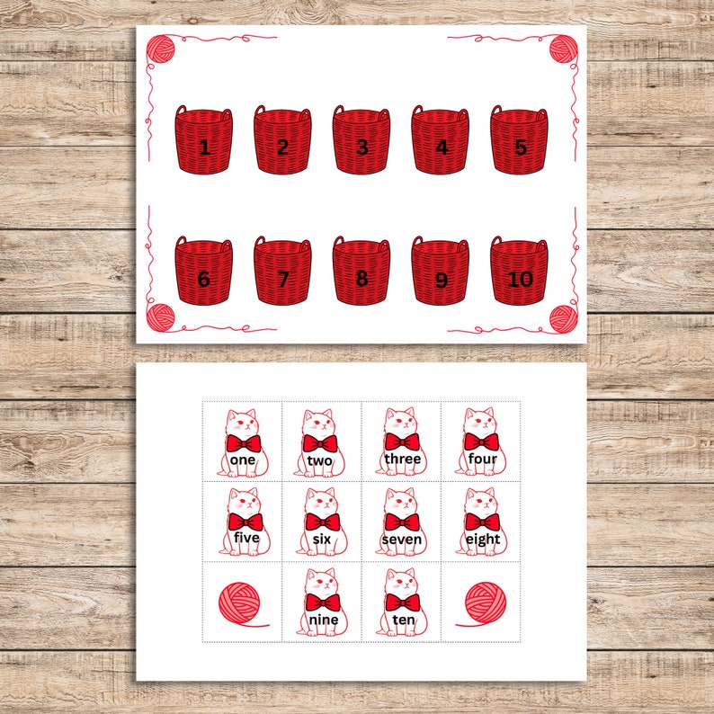 Number Cats Matching Game, Number Matching, Number Worksheets, Number ...