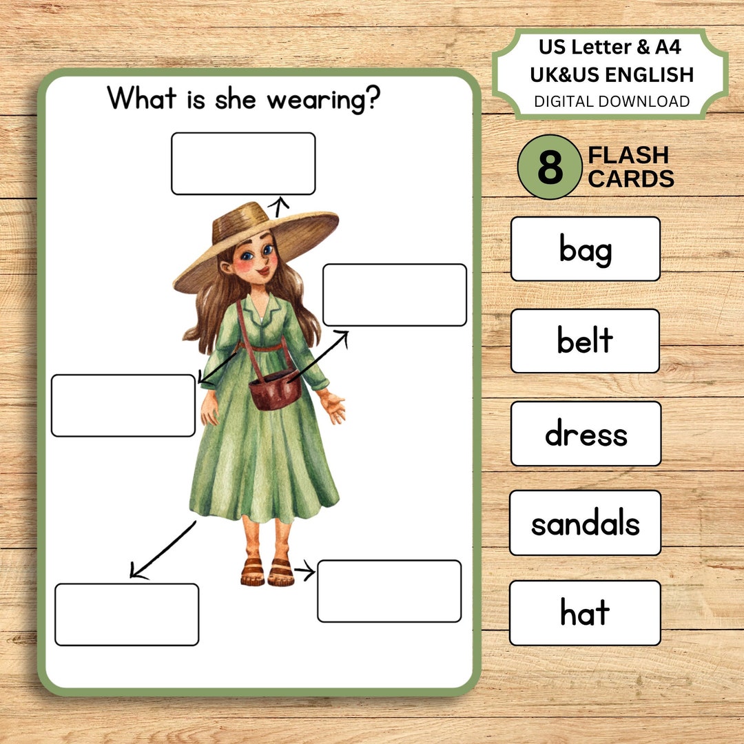 Clothes Flashcards, Clothes Vocabulary, Clothes Matching Game, Clothes ...