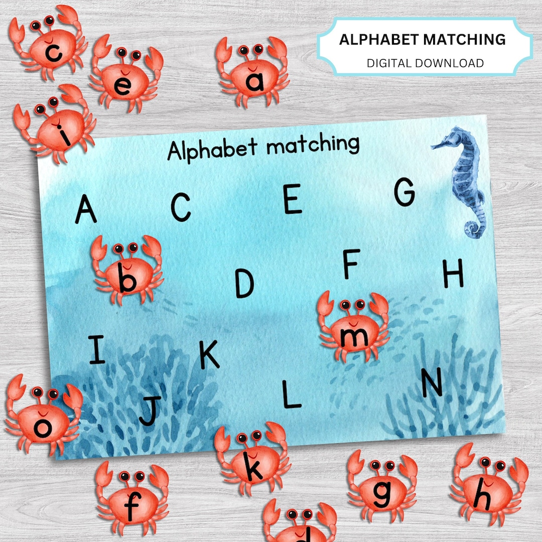 Alphabet Matching, Alphabet Matching Game, Crabs Activity, Alphabet ...