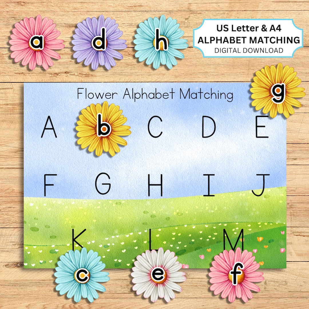 Flower Alphabet Matching, Spring Alphabet Activity, Alphabet Game ...