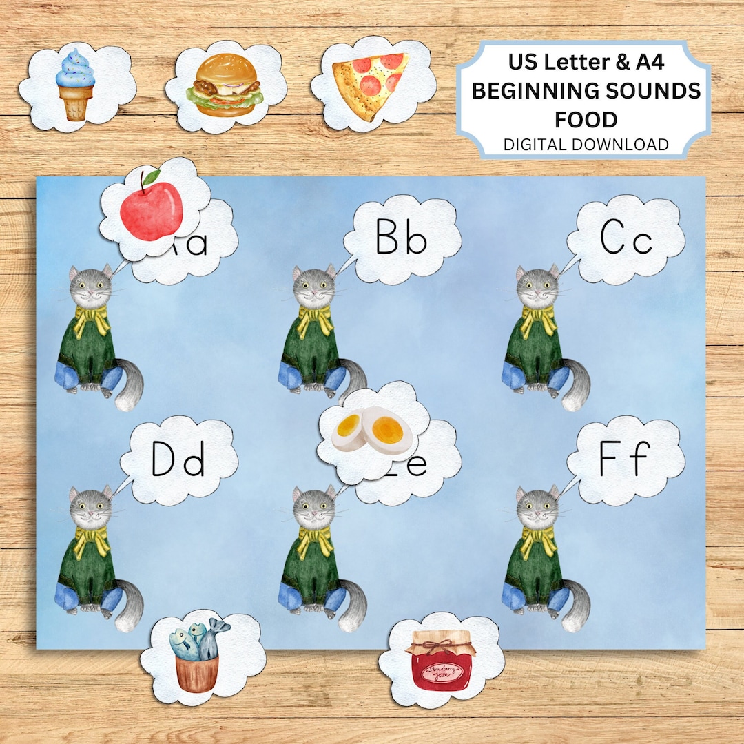 Food Alphabet, Beginning Sounds, Initial Sounds, Alphabet Activity ...
