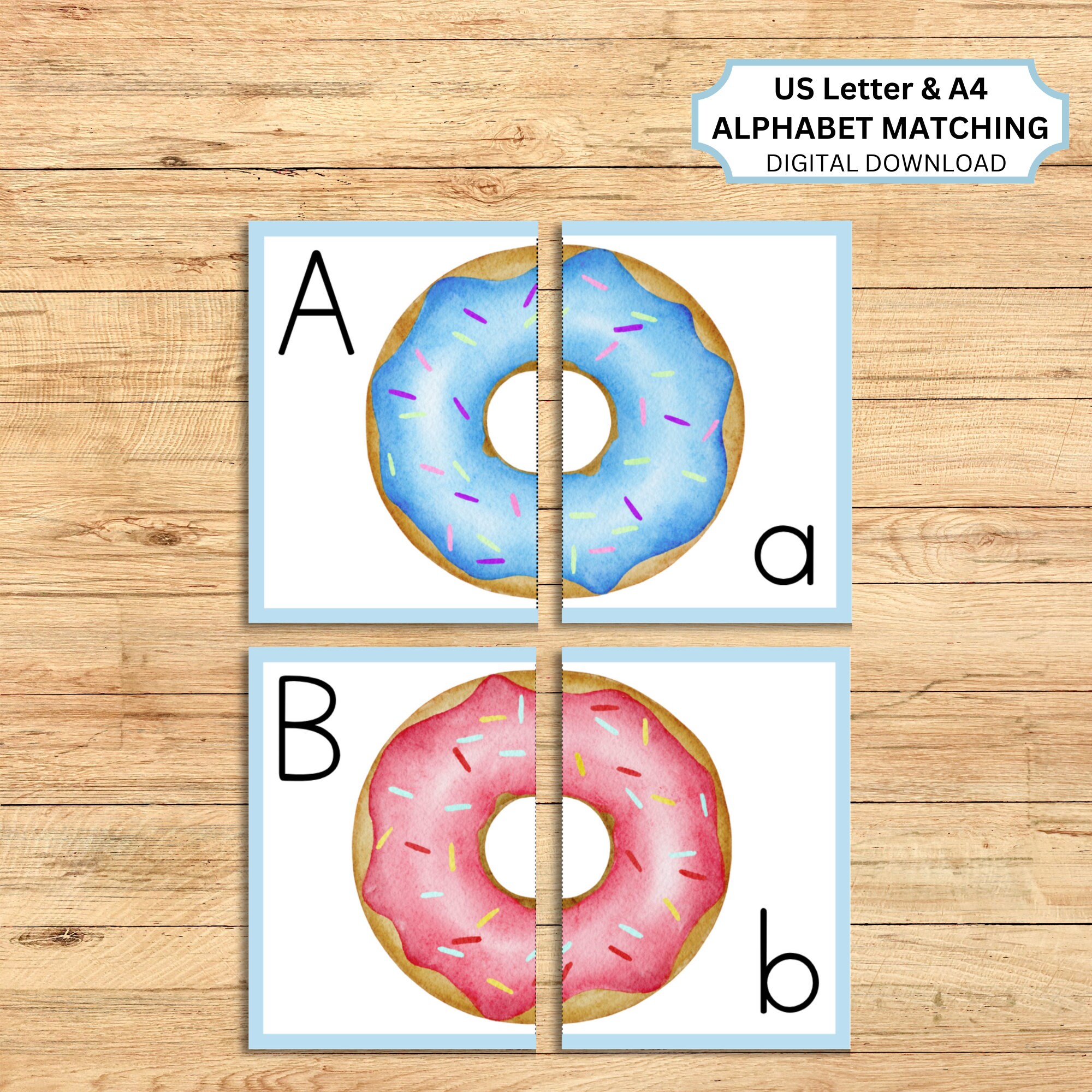 Donut Alphabet Activity, Alphabet Matching, Alphabet Puzzles ...
