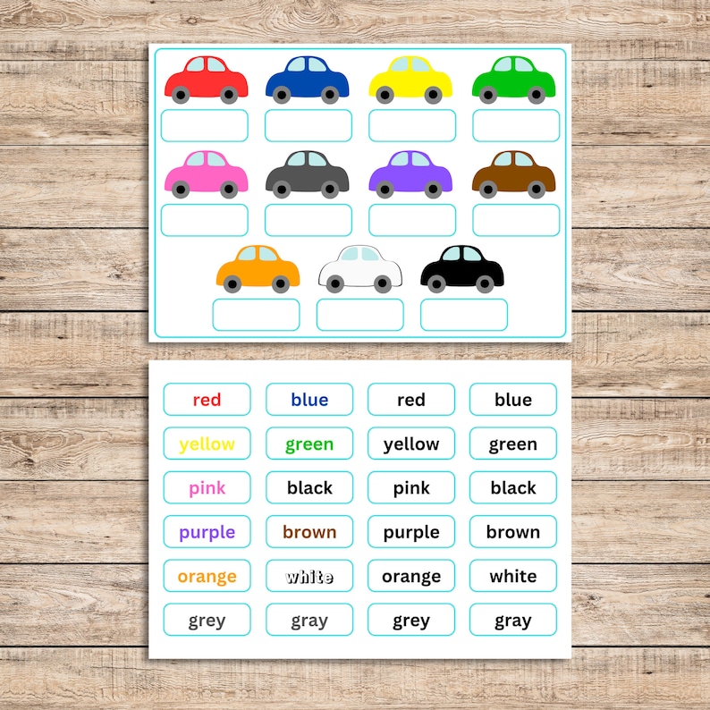 Colour Matching Activity, Colour Cars, Toddler Printables, Colour ...
