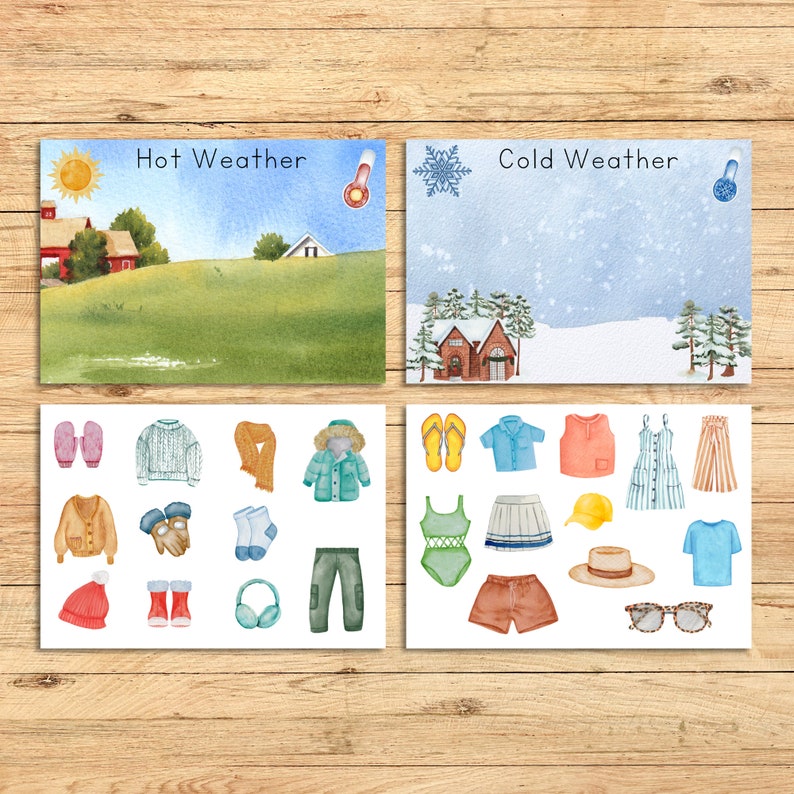 Clothes Sorting Activity, Cold&hot Weather Activity, Clothing ...