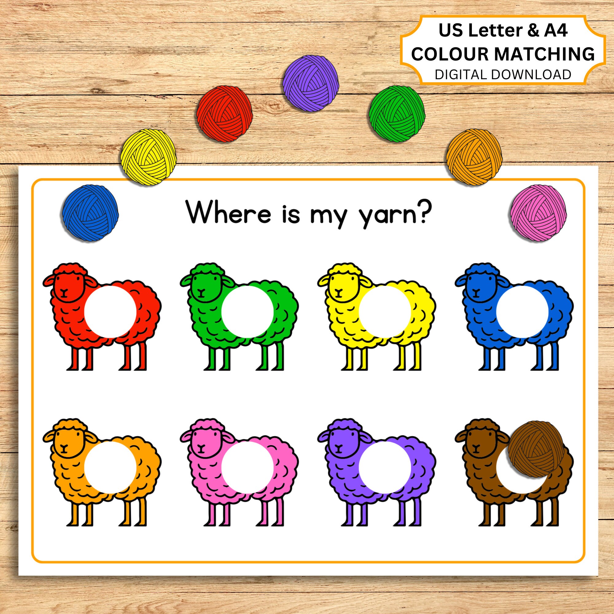 Sheep Colour Matching Activity, Colour Game, Colour File Folder Game ...