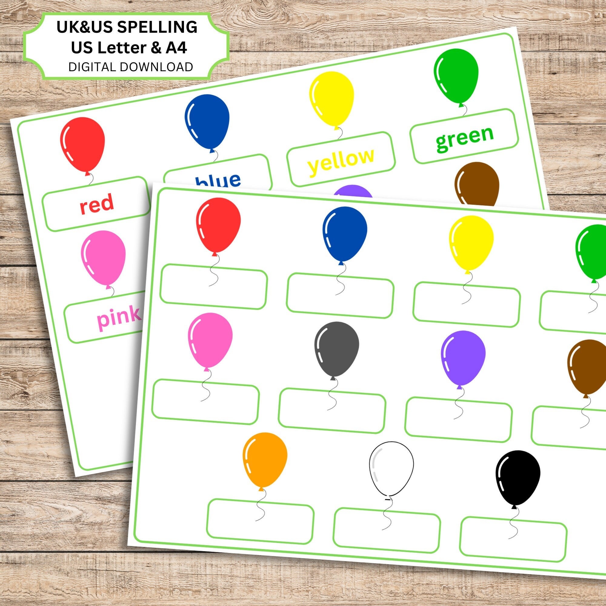 Colour Balloons, Colour Matching Game, Colour Worksheets, Colour ...
