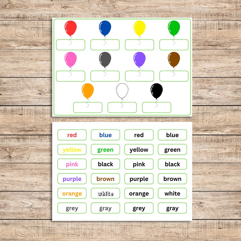 Colour Balloons, Colour Matching Game, Colour Worksheets, Colour ...
