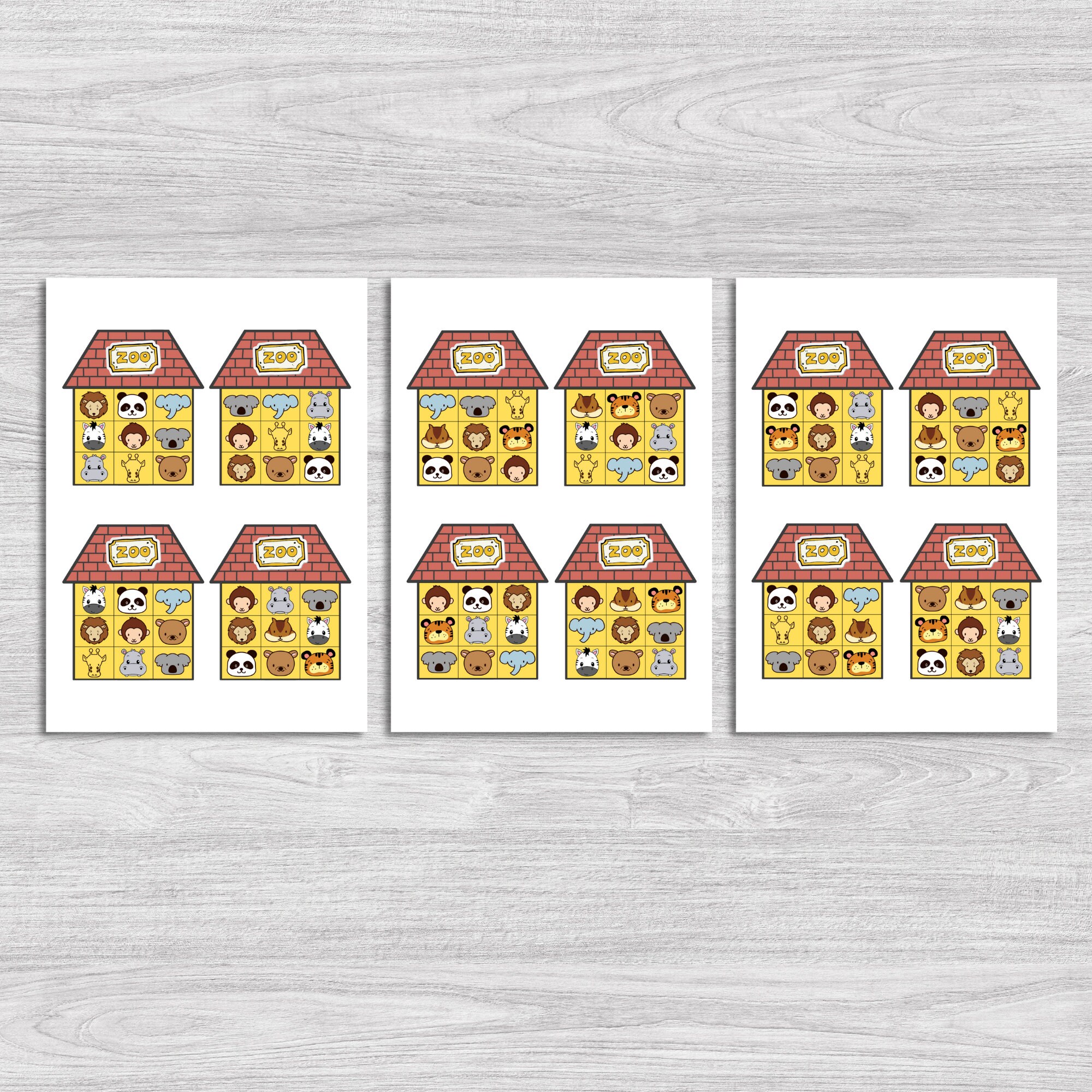 Zoo Animal Pattern Activity, Animal Pattern Game, - Etsy