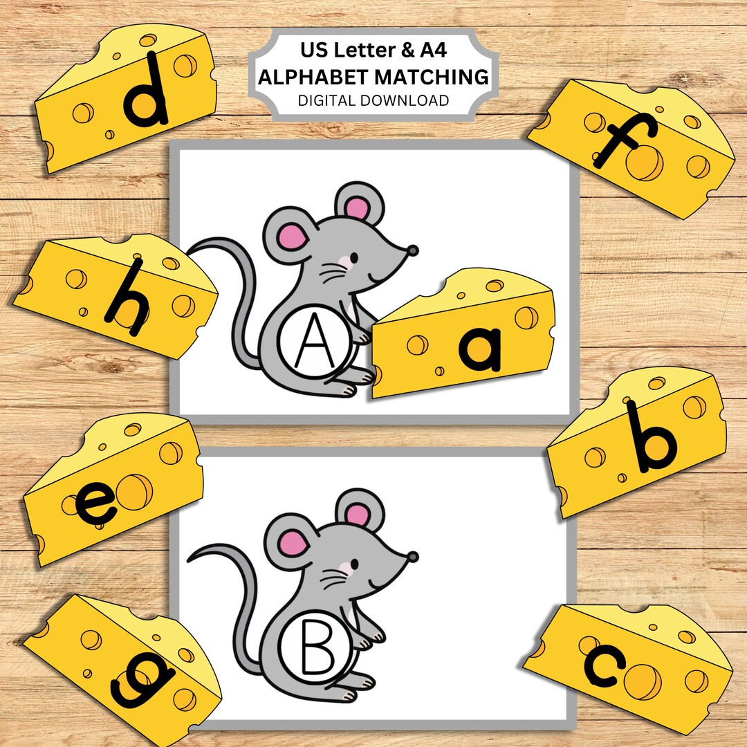 Mouse Alphabet Matching, Alphabet Matching Activity, Uppercase ...