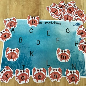 Alphabet Matching, Alphabet Matching Game, Crabs Activity, Alphabet ...