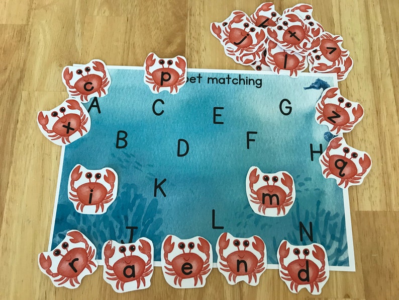 Alphabet Matching, Alphabet Matching Game, Crabs Activity, Alphabet ...