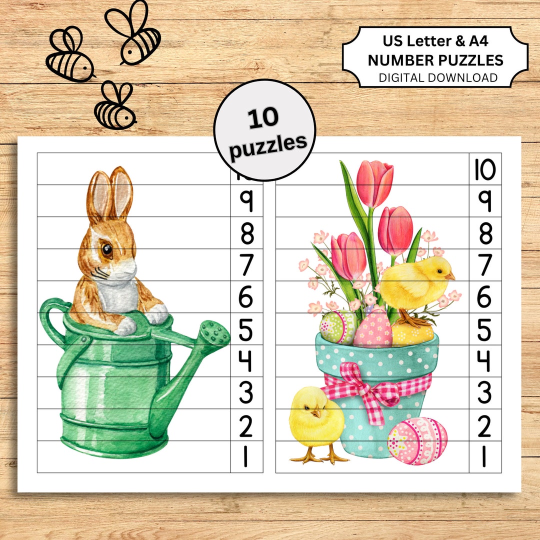 Spring Number Puzzles, Counting 1-10, Easter Activity, Spring Activity ...