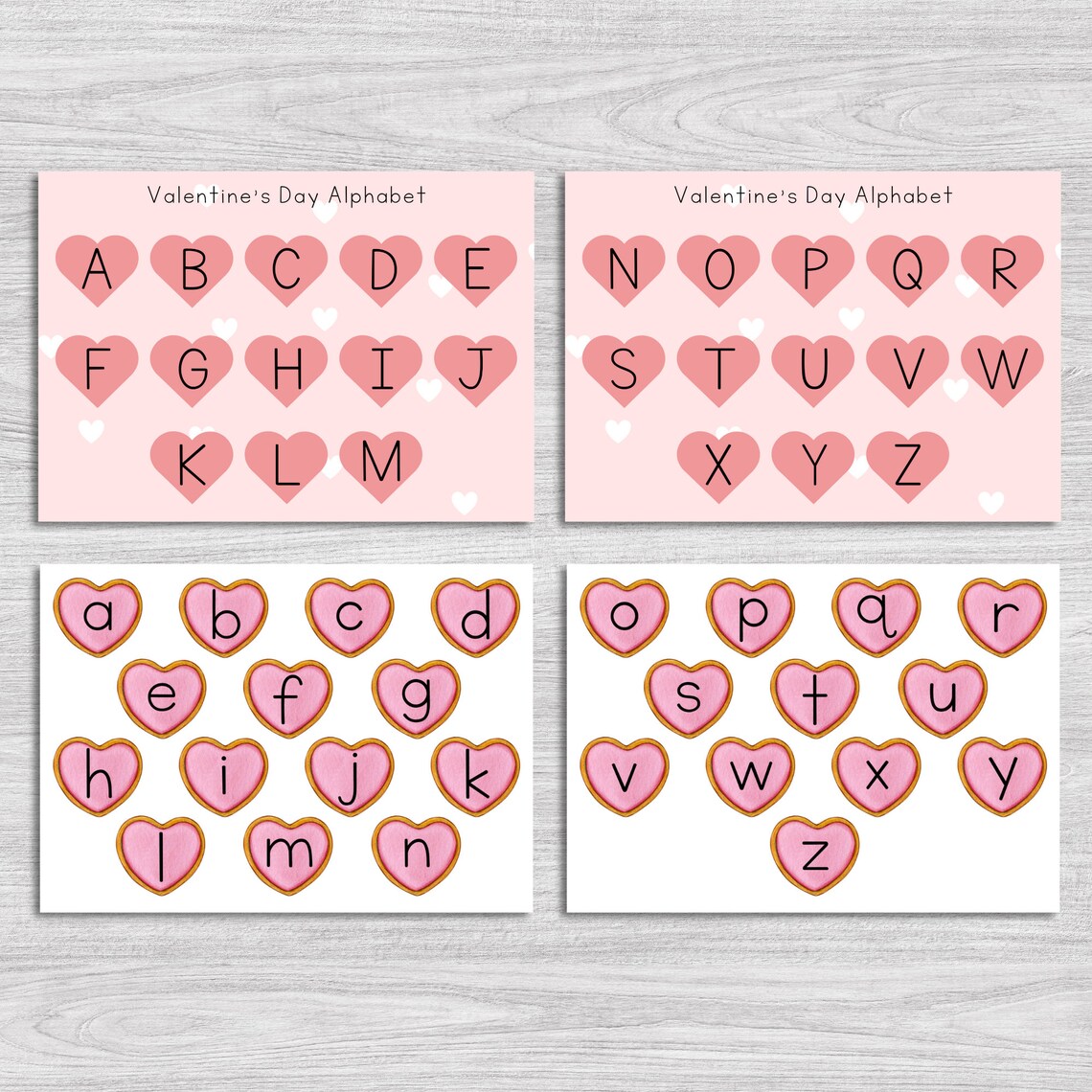 Valentine's Day Alphabet Matching, Valentine's Day Activities, Alphabet ...