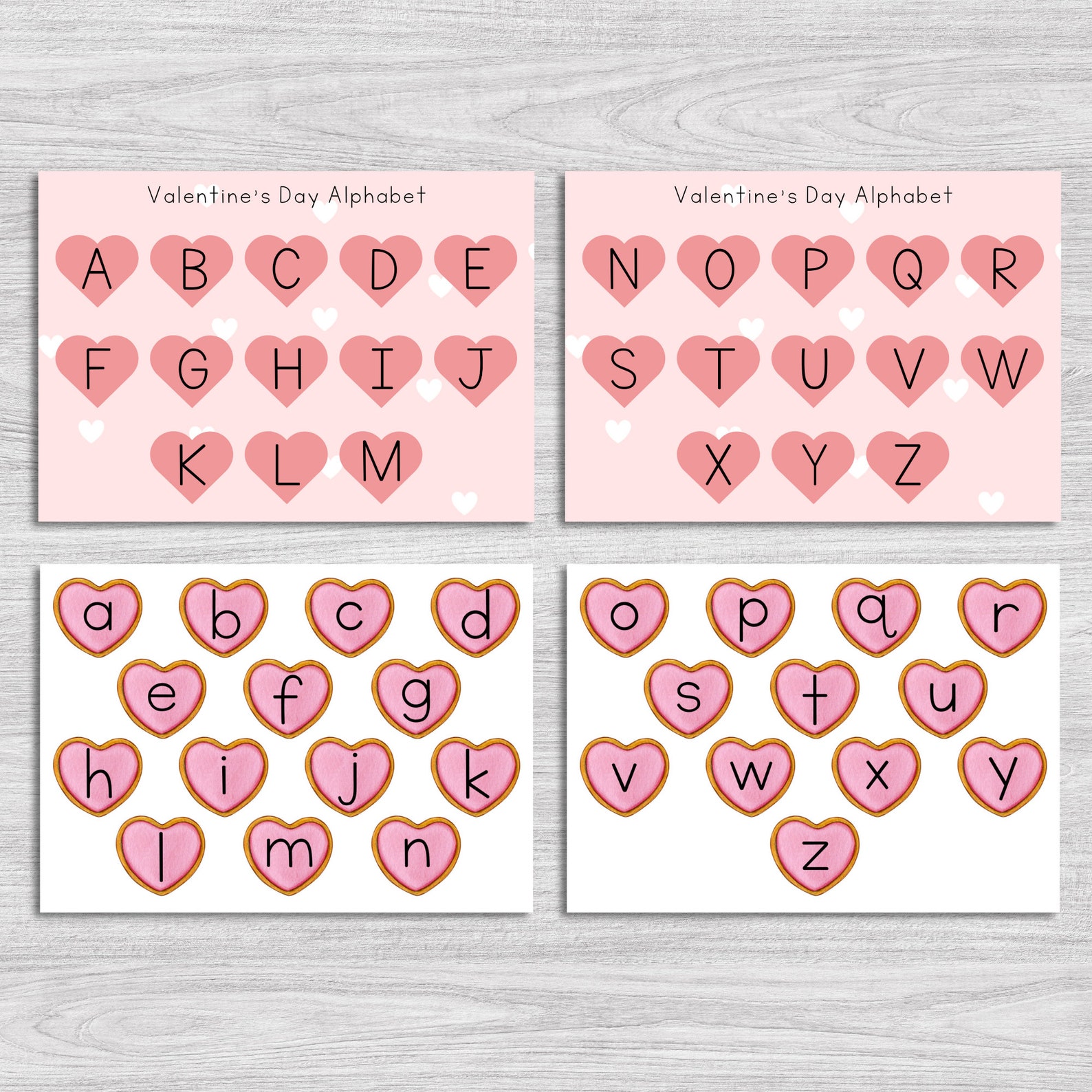 Valentine's Day Alphabet Matching, Valentine's Day Activities, Alphabet ...
