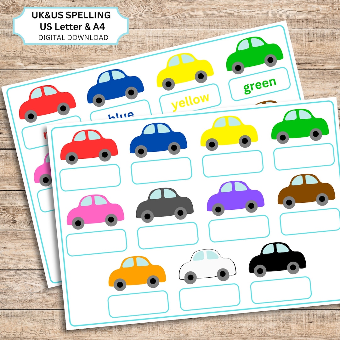 Colour Matching Activity, Colour Cars, Toddler Printables, Colour ...
