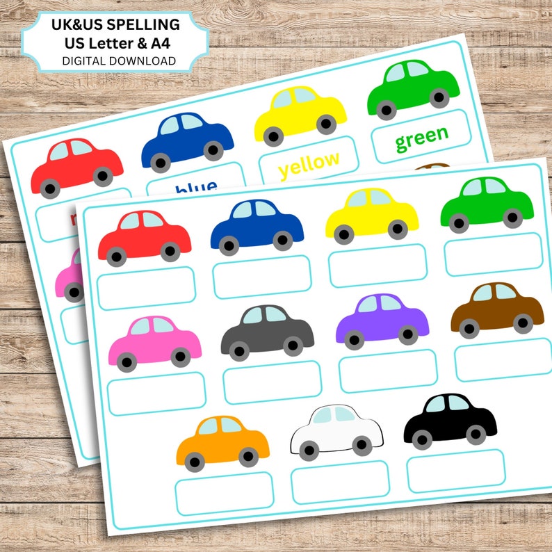 Colour Matching Activity, Colour Cars, Toddler Printables, Colour ...