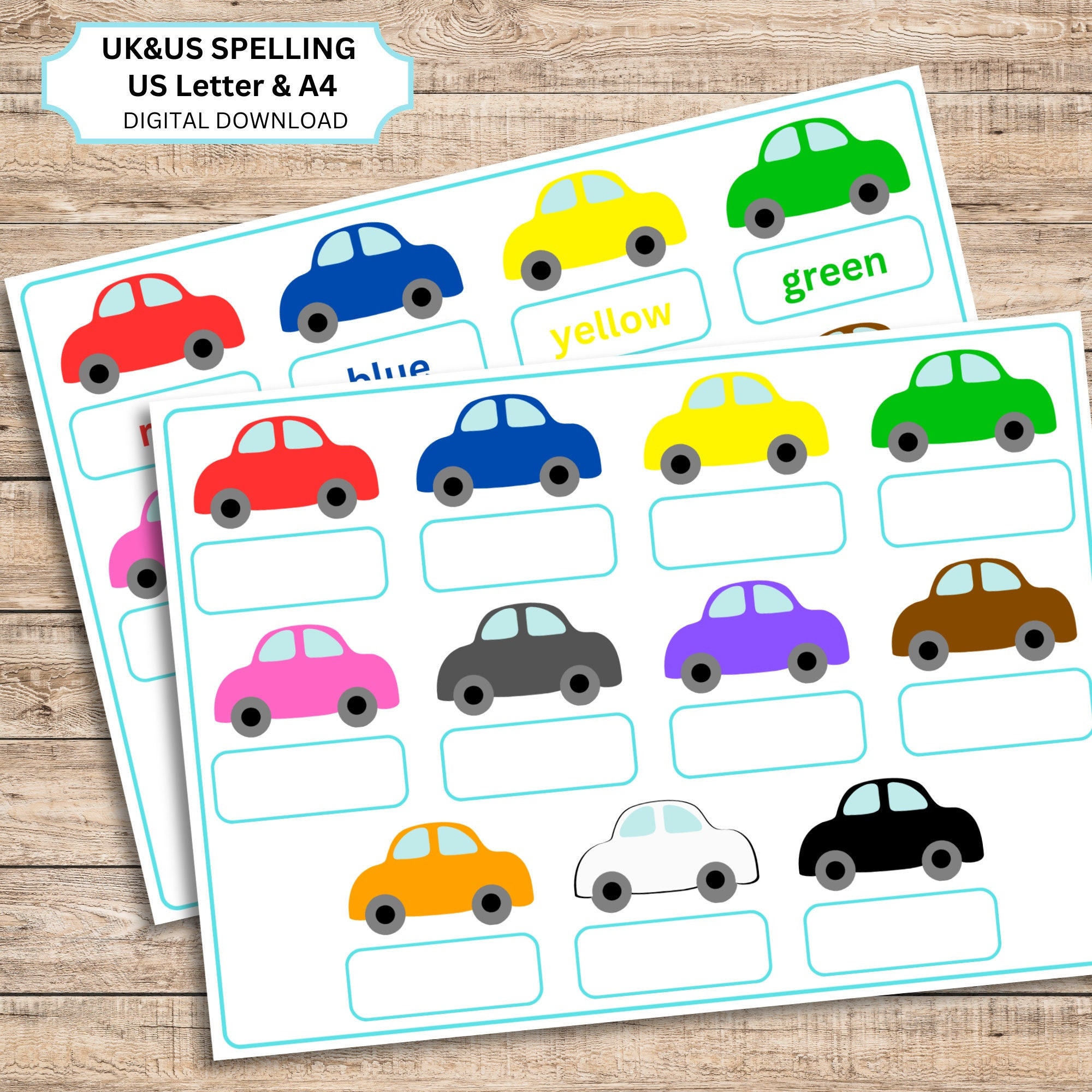 Colour Matching Activity, Colour Cars, Toddler Printables, Colour ...