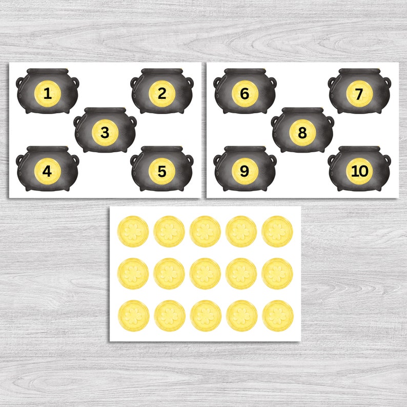 St. Patrick's Day Counting Activity, Counting 1-10, Numbers 1-10, Coin ...