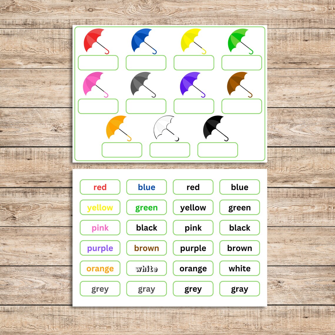 Colour Umbrellas, Colour Matching Game, Colour Matching, Colour ...
