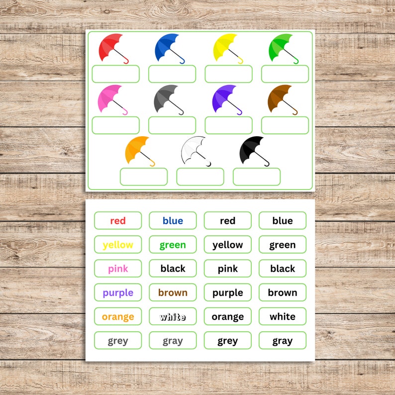 Colour Umbrellas, Colour Matching Game, Colour Matching, Colour ...