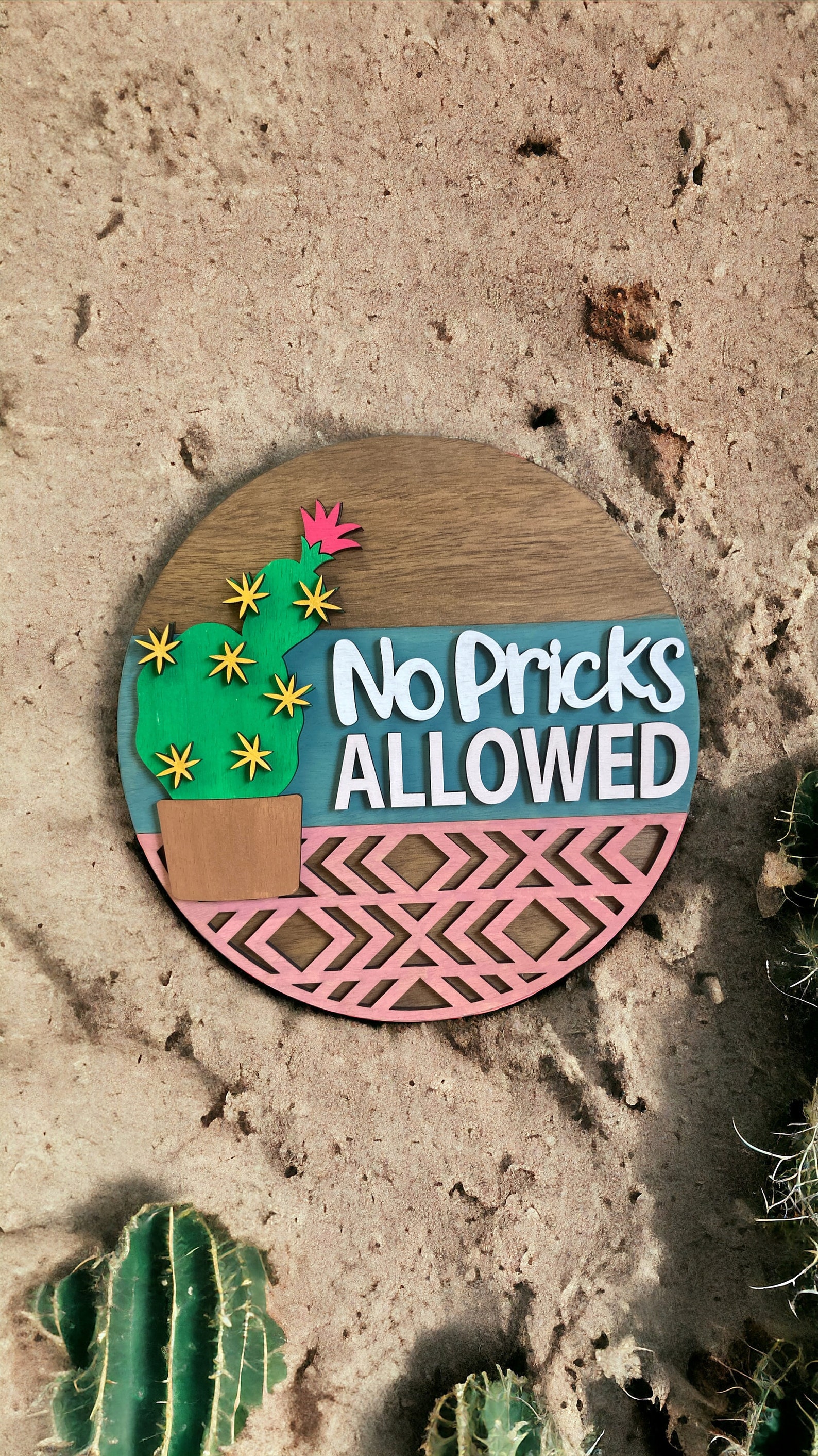 No Pricks Allowed Front Door Sign - Etsy